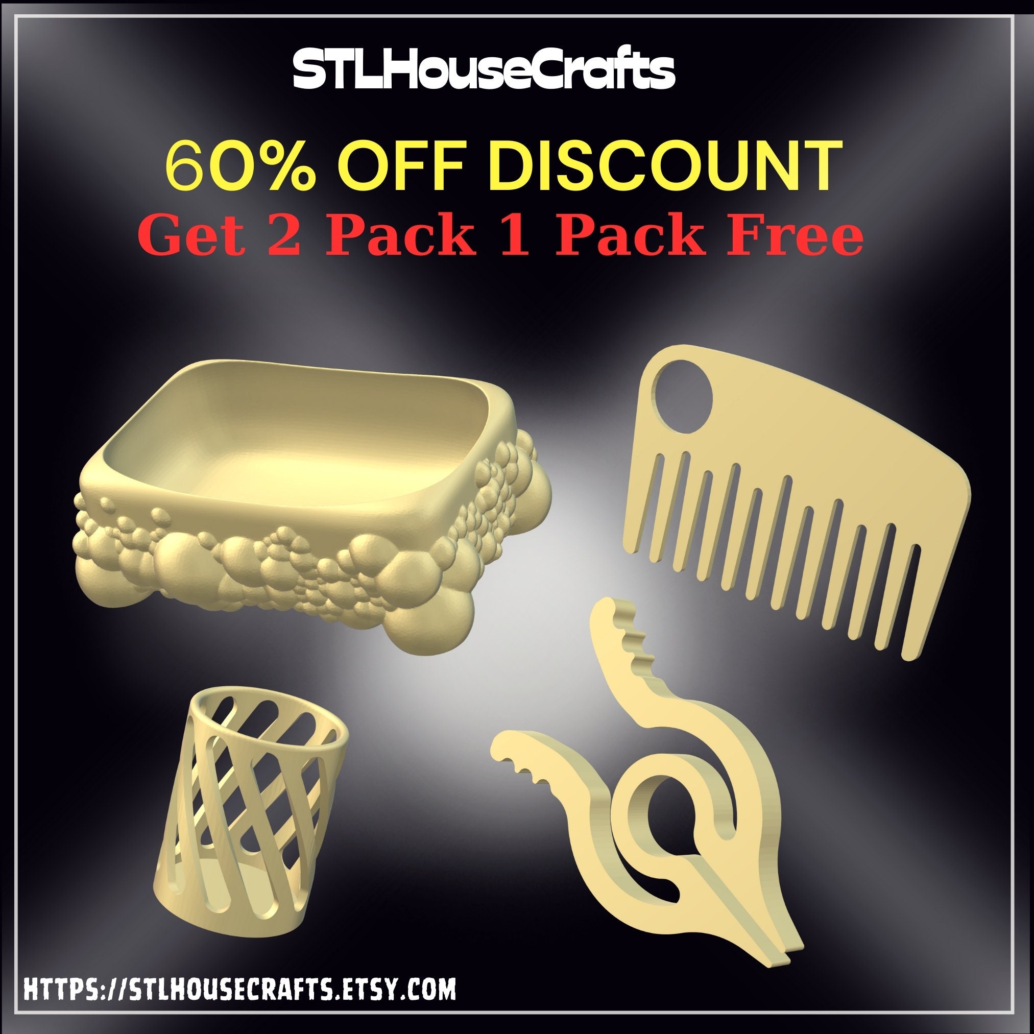 24 Different Bathroom Accessories Stl Png File Bundle Modern 3D Print ...