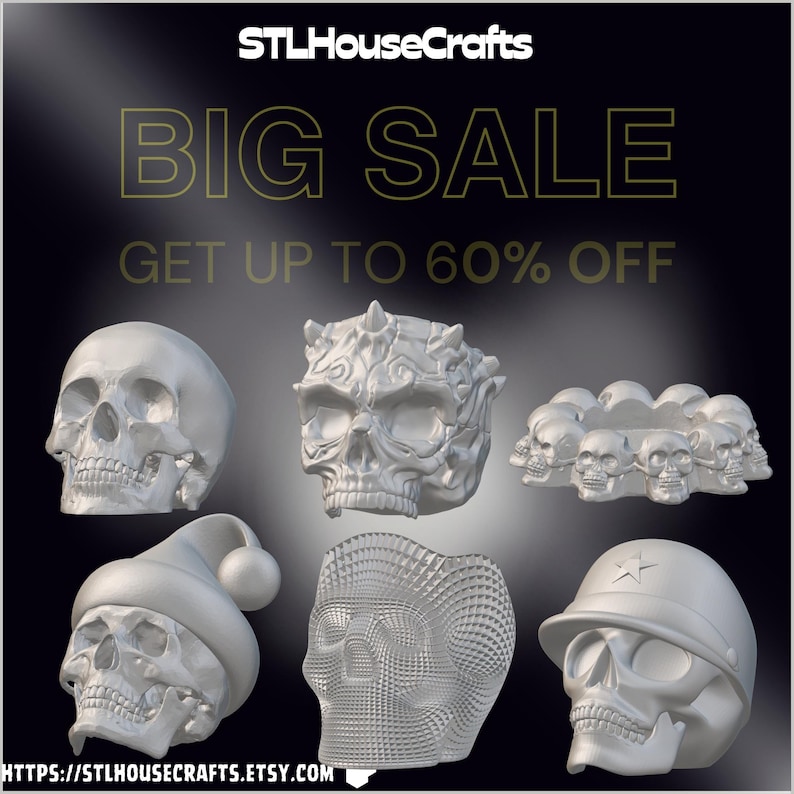 25 Different Skull Bundle Stl File High Detailed Skull for 3D Printing ...