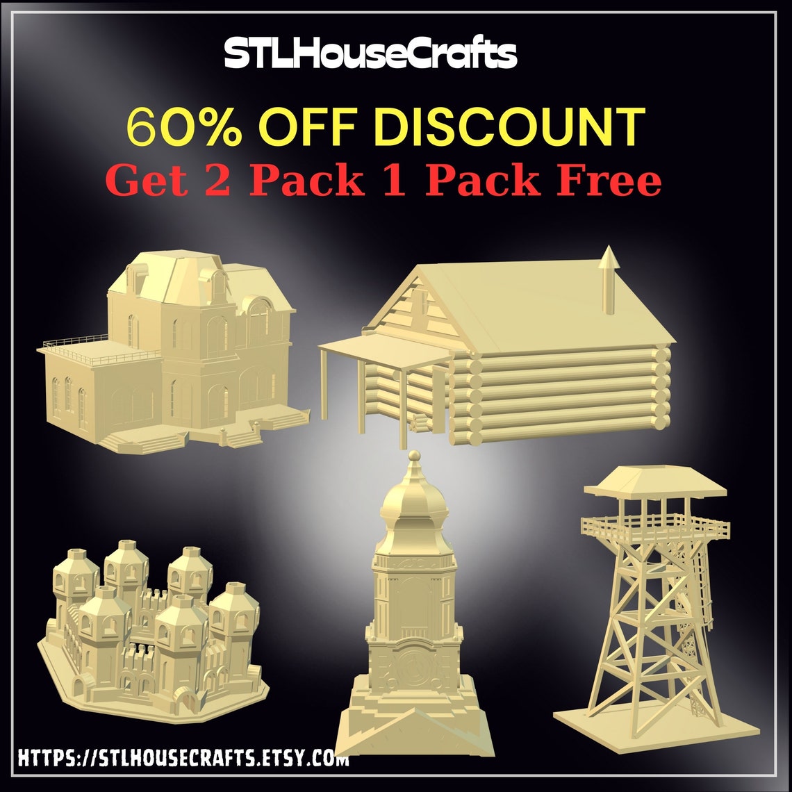 3D Buildings Castles Miniatures STL Bundle,ready to Print,castles ...