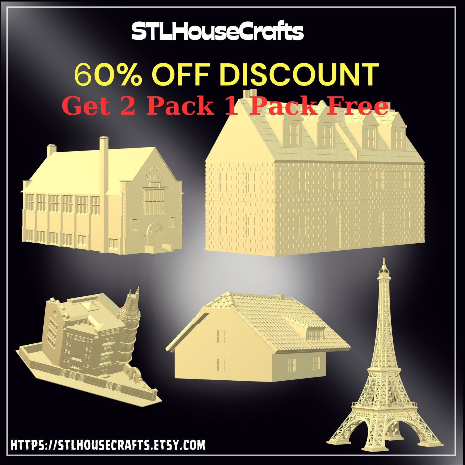 3D Buildings Castles Miniatures STL Bundle,ready to Print,castles ...