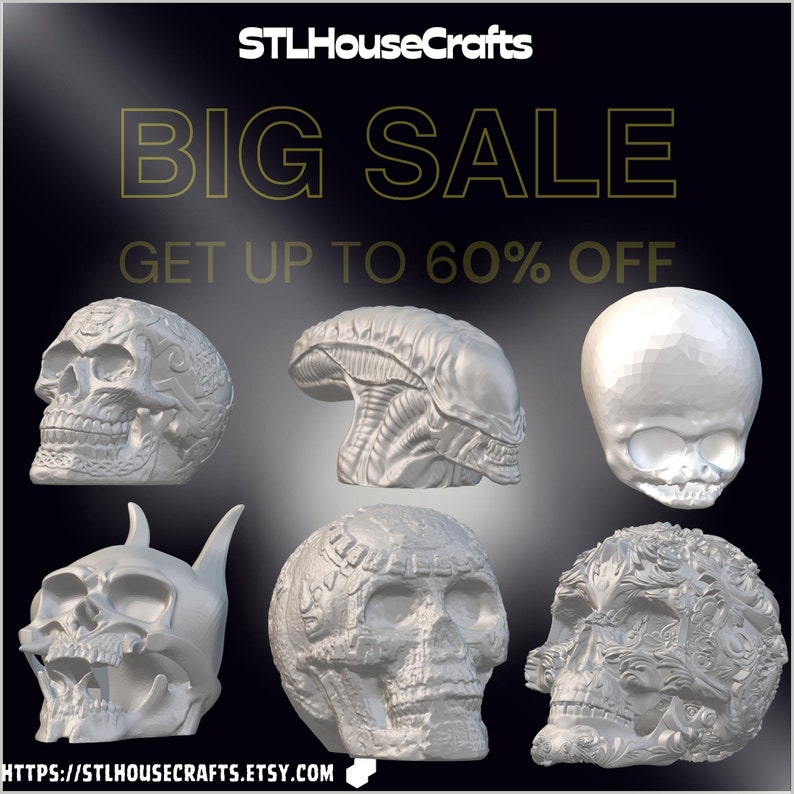 25 Different Skull Bundle Stl File High Detailed Skull for 3D Printing ...
