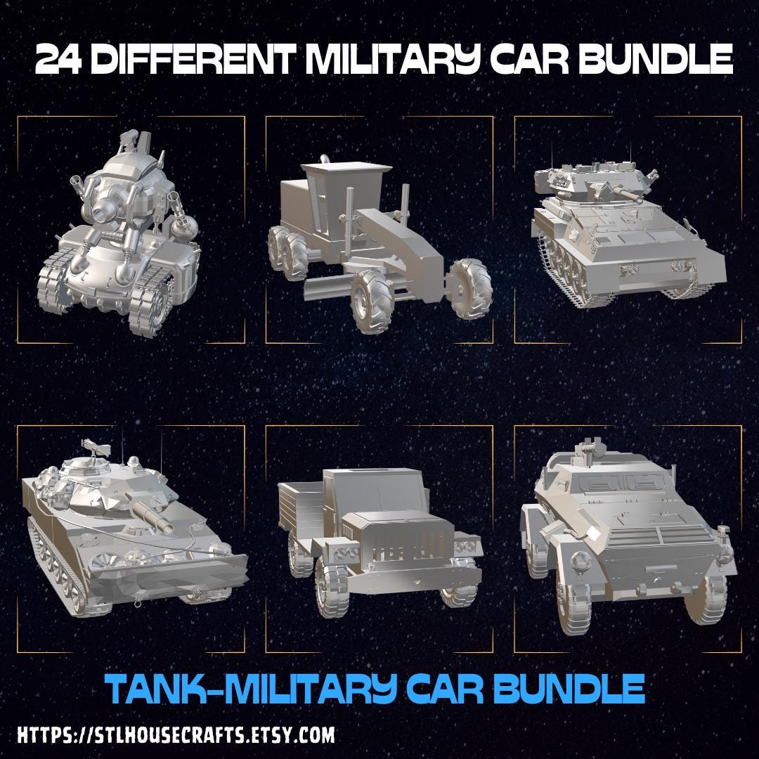 3D Military Vehicle Models: STL Files for 3D Printing (digital Download ...