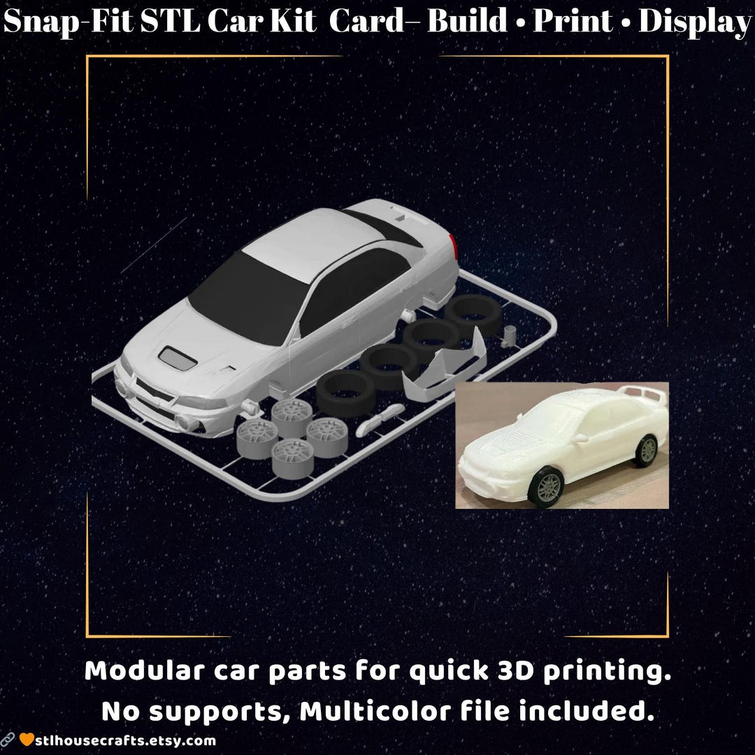 Lancer Evolution IV Snap Fit STL Kit | 3D Printable JDM Car Model ...