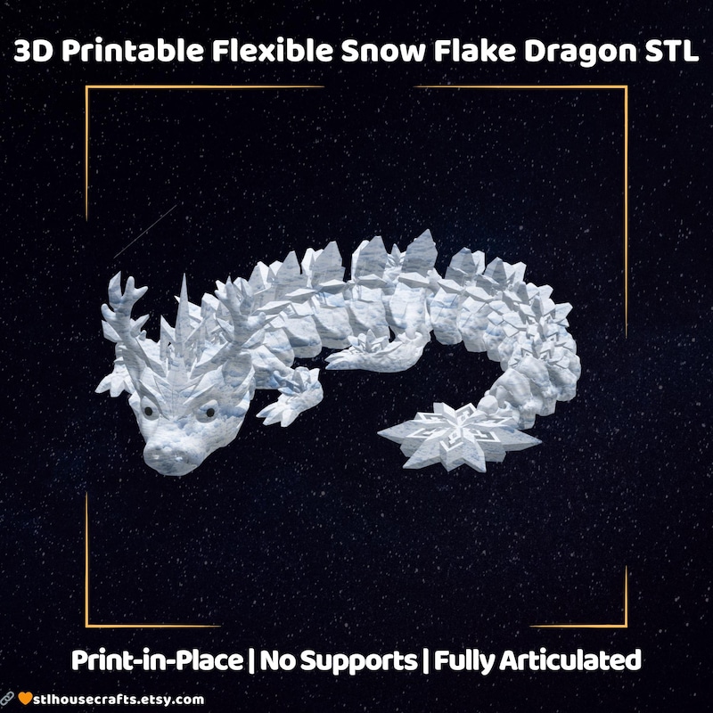 Snowflake Dragon 3d - Etsy