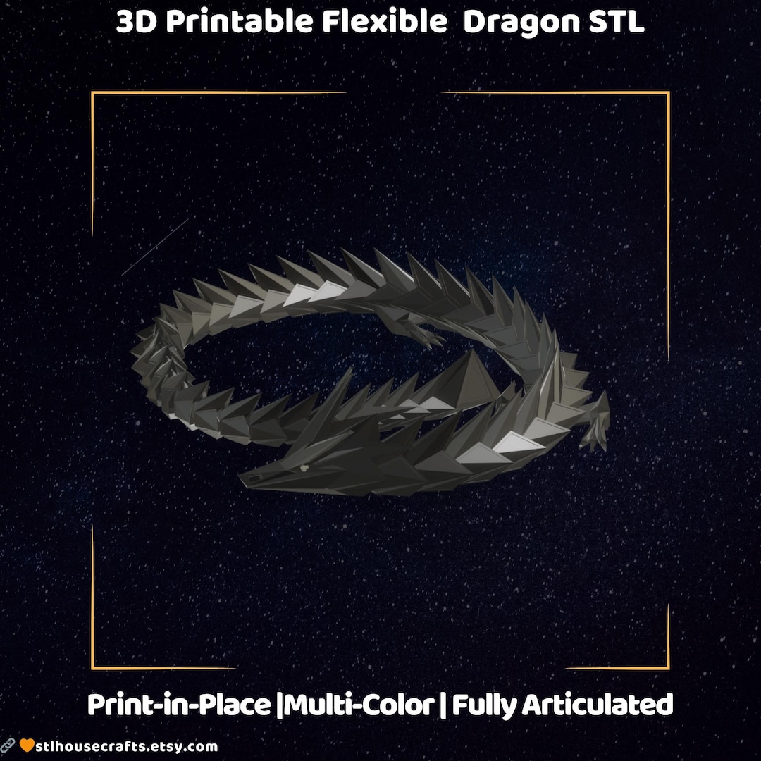 Flexi Spike Dragon STL File: Articulated 3D Print Model - Etsy
