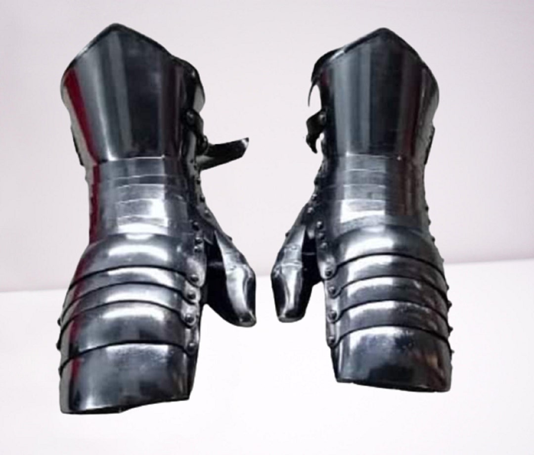 Medieval Gauntlet SCA Milanese Gauntlets 16G Steel Mitten - Etsy