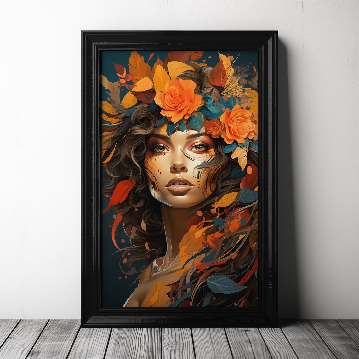Woman Portrait Woman Face Wall Art Print Face Portrait Girl Poster Home ...