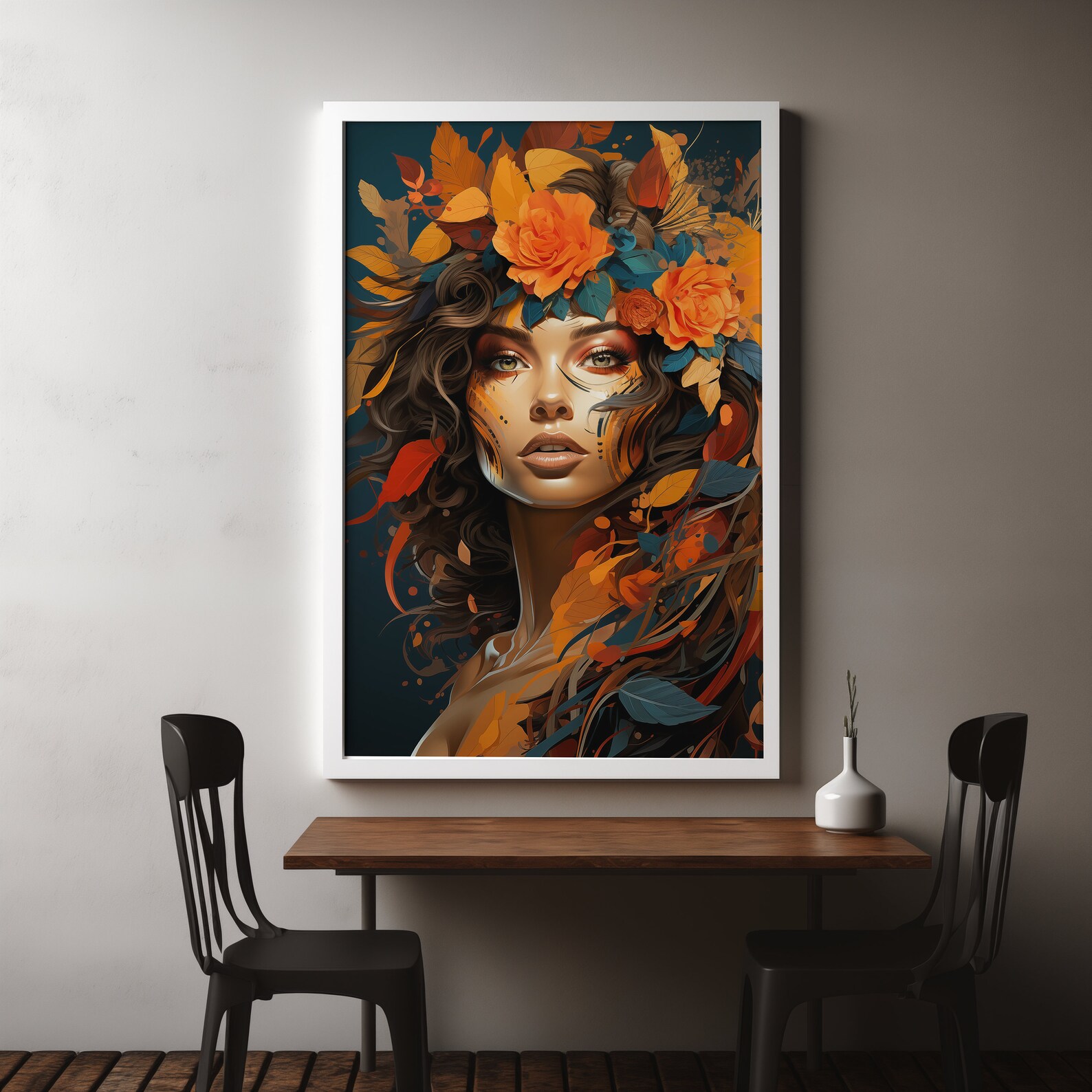 Woman Portrait Woman Face Wall Art Print Face Portrait Girl Poster Home ...