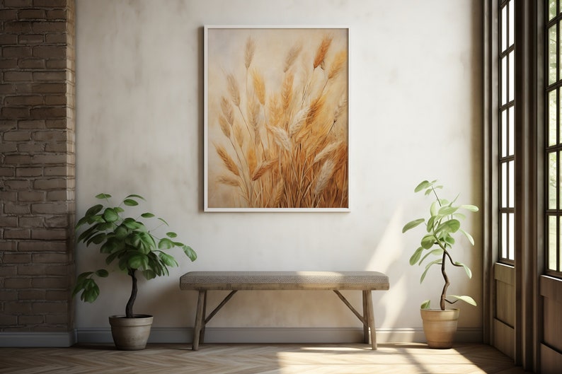 Wheat Wall Art, Wheat Field Print, Printable Wheat Illustration, Wheat ...