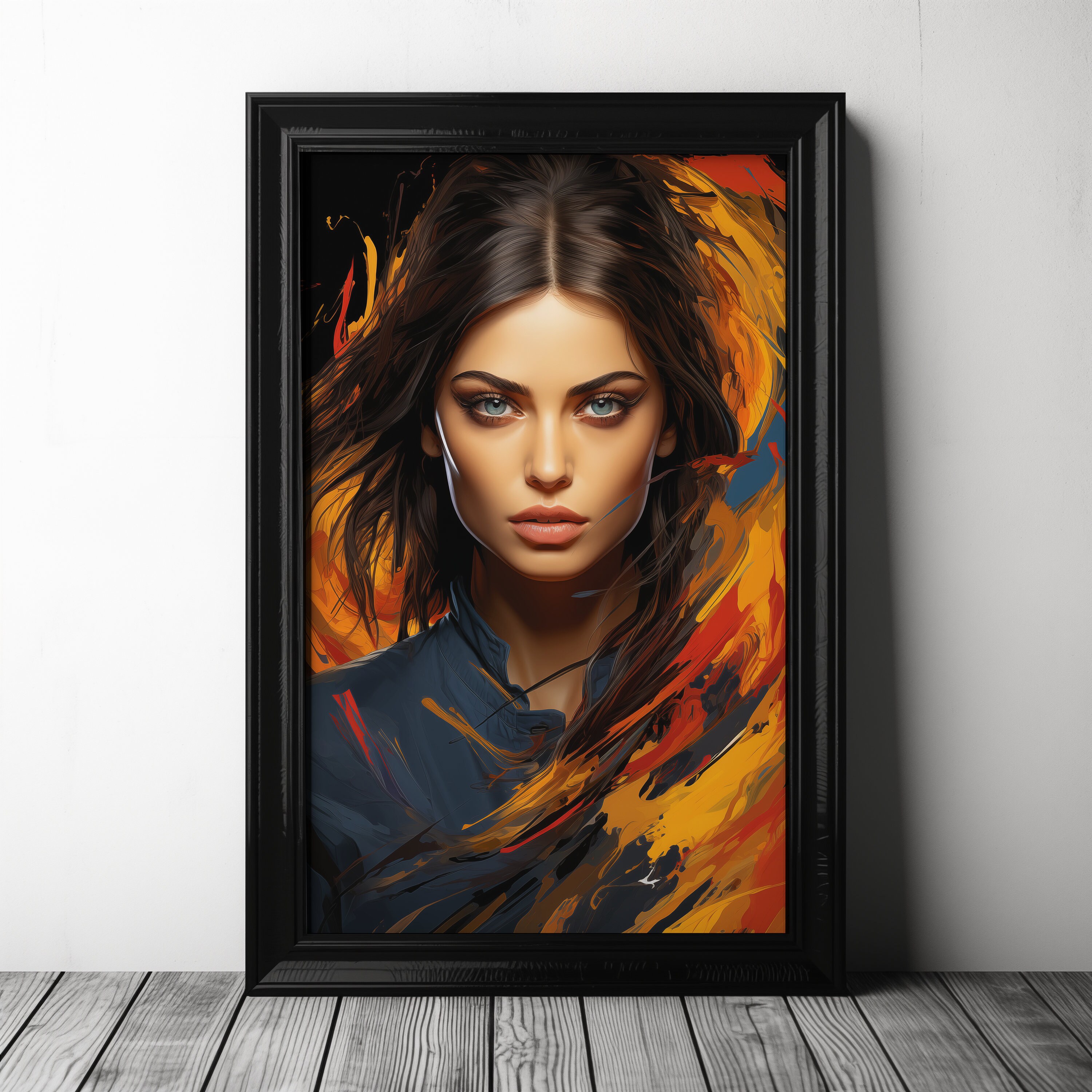 Woman Portrait Woman Face Wall Art Print Face Portrait Girl Poster Home ...