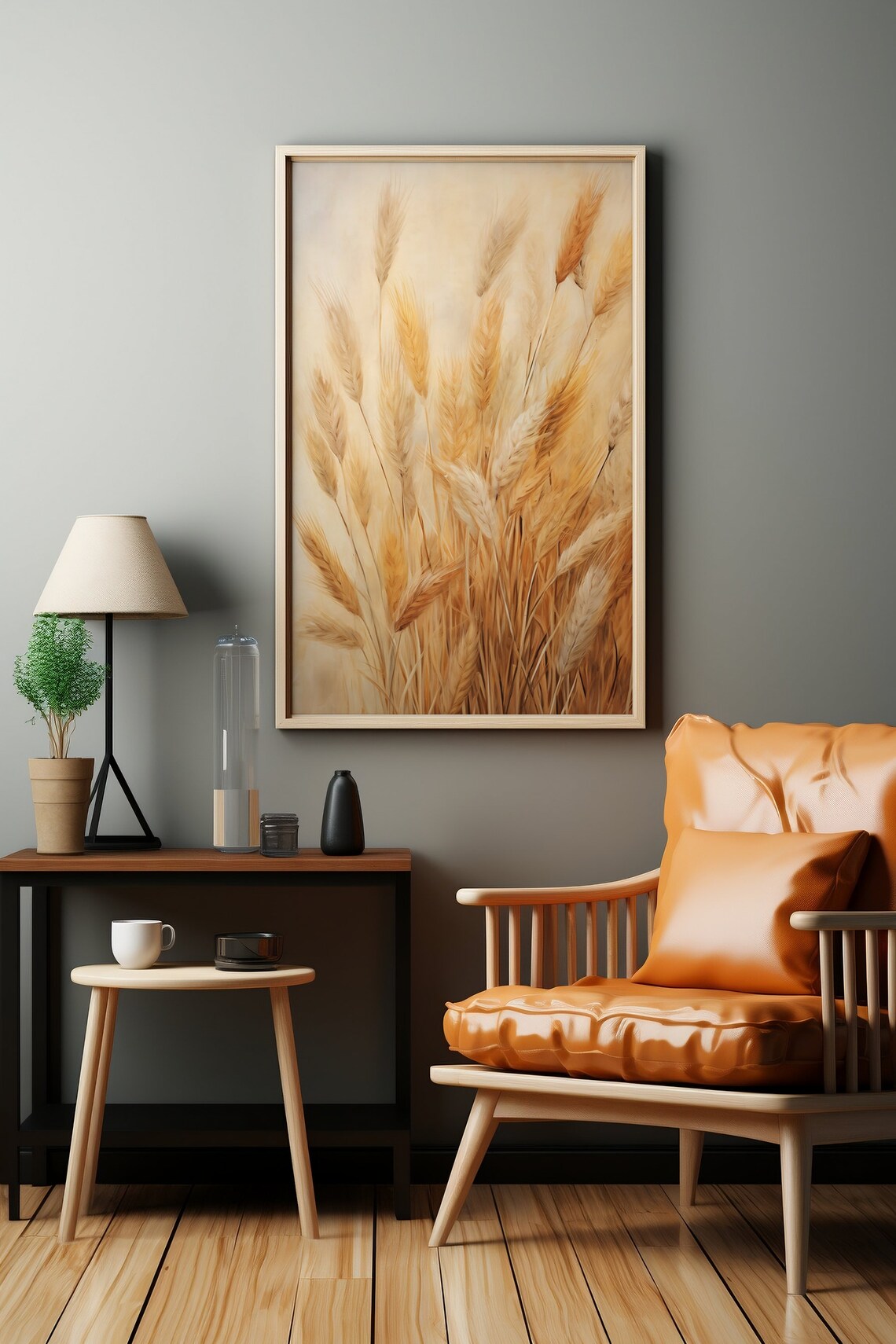 Wheat Wall Art, Wheat Field Print, Printable Wheat Illustration, Wheat ...