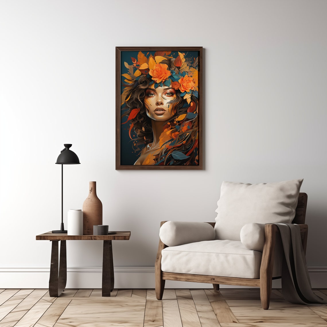 Woman Portrait Woman Face Wall Art Print Face Portrait Girl Poster Home ...