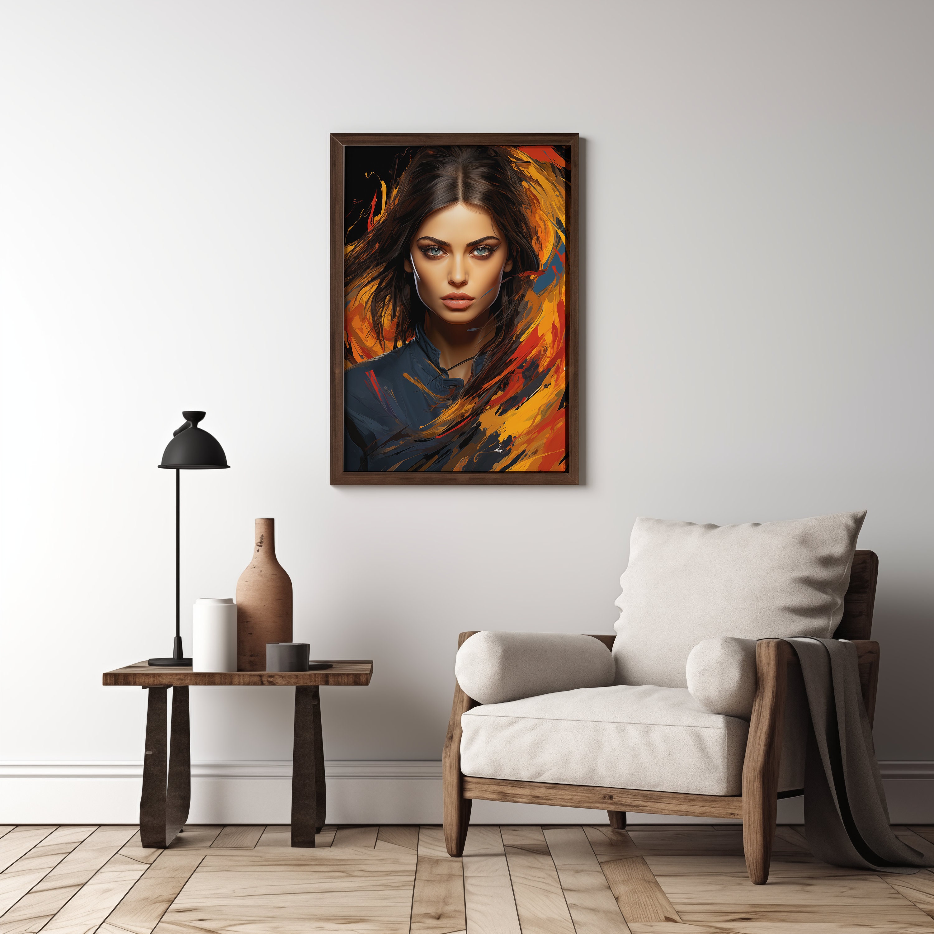Woman Portrait Woman Face Wall Art Print Face Portrait Girl Poster Home ...