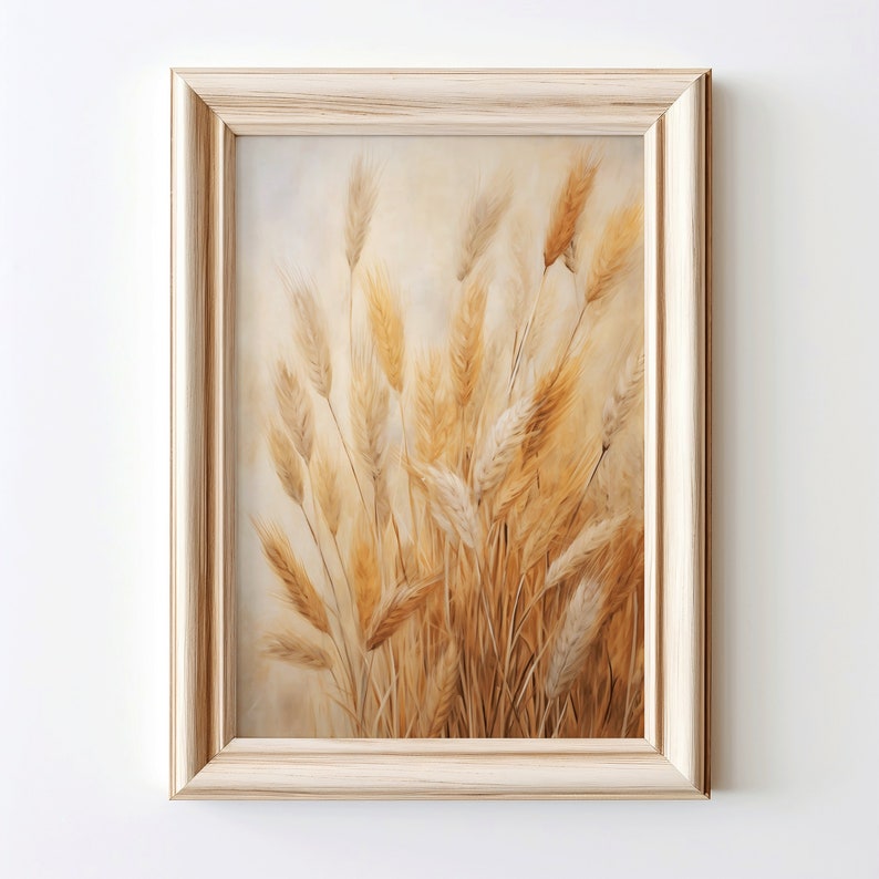 Wheat Wall Art, Wheat Field Print, Printable Wheat Illustration, Wheat ...