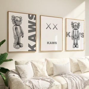 KAWS Poster Set of 3, Printables Minimalist Hypebeast Kaws Figure ...