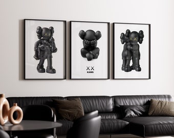 KAWS Poster Set of 3, Printables Minimalist Hypebeast Kaws Figure ...