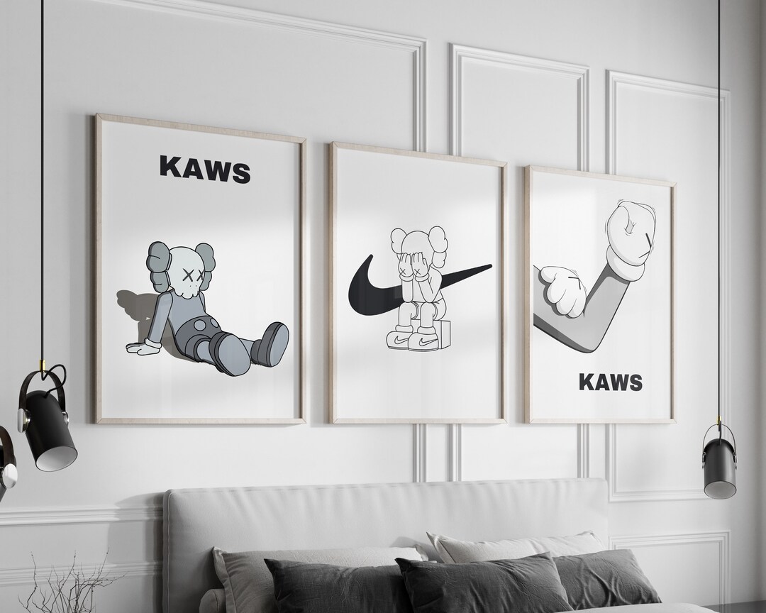 KAWS Poster Set of 3, Printables Minimalist Hypebeast Kaws Figure ...
