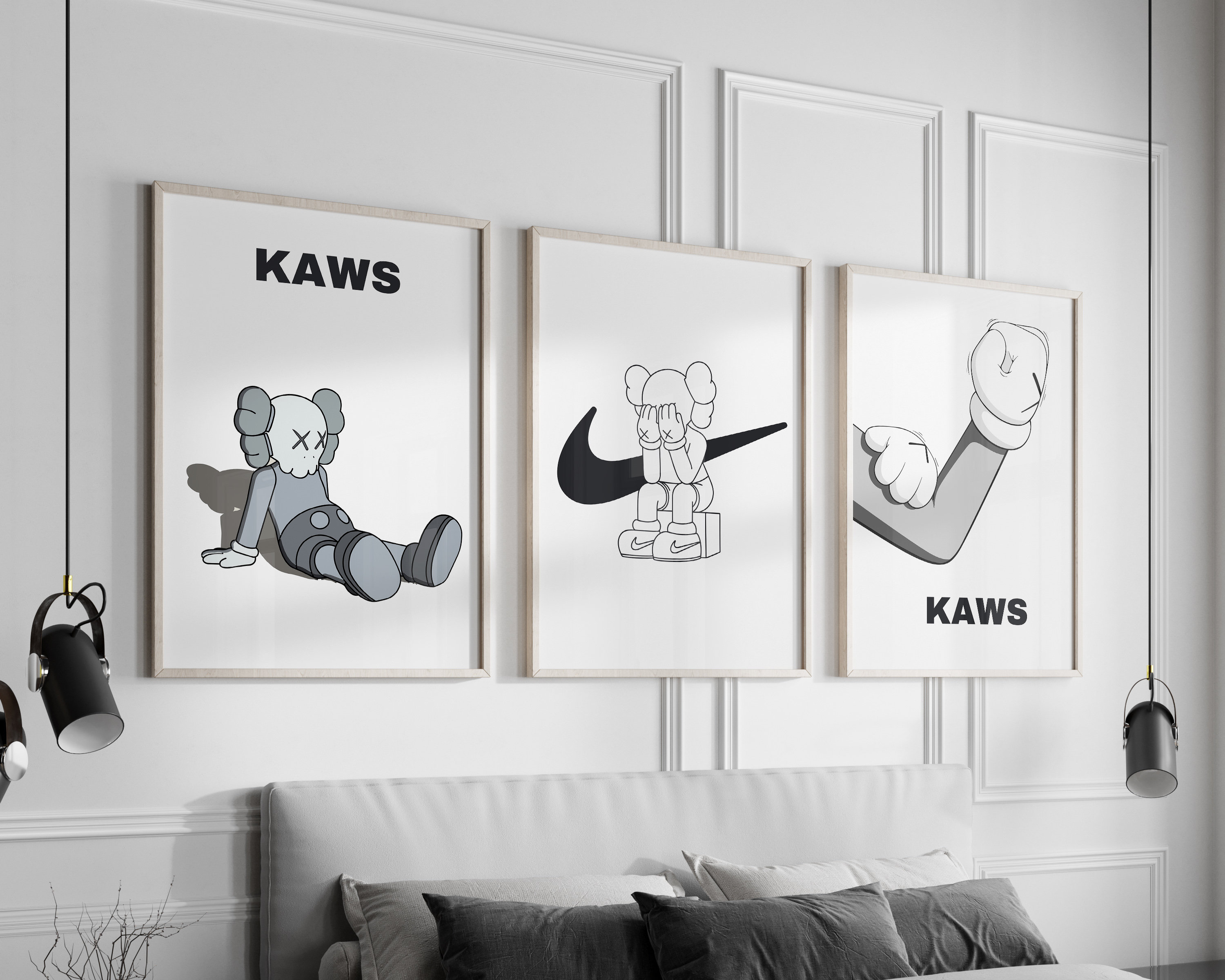 KAWS Poster Set of 3, Printables Minimalist Hypebeast Kaws Figure ...