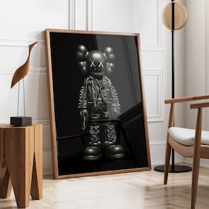 Printable Kaws Poster Set: Black Rock Heavy Metal Hypebeast Figure Wall ...