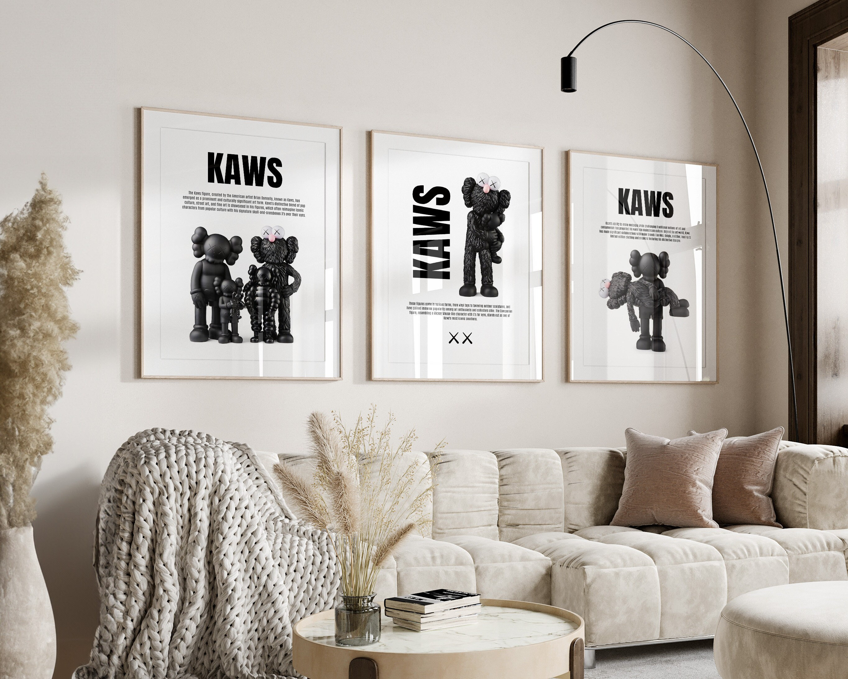 Kaws Poster Print, Set of 3, Hypebeast Figure, Graffiti, Kaws Wall Art ...