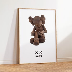 KAWS Poster, Set of 3 Printables Wooden Kaws Figure Poster, Kaws ...
