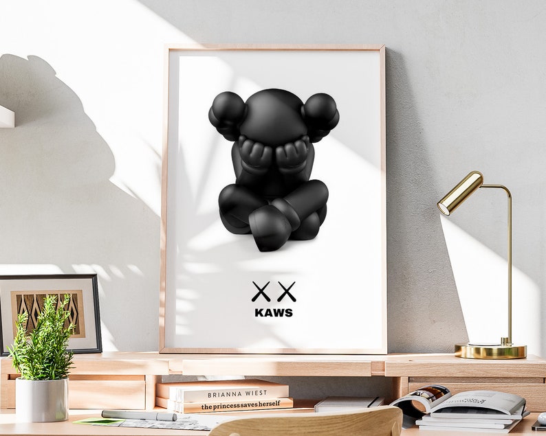 KAWS Poster, Set of 3 Printables Black Kaws Poster, Hypebeast Kaws ...