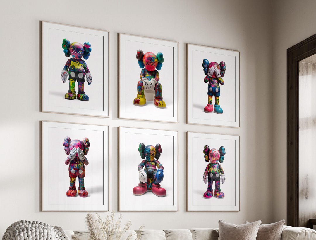 Kaws Poster, Kaws Print, Kaws Wall Art, Kaws Poster Set of 6, Hypebeast ...