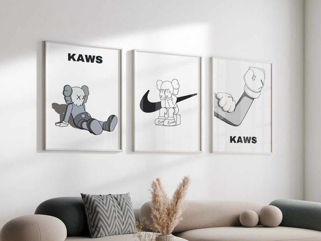 Kaws Poster, Kaws Print, Kaws Wall Art, Kaws Poster Set of 3, Kaws Art ...