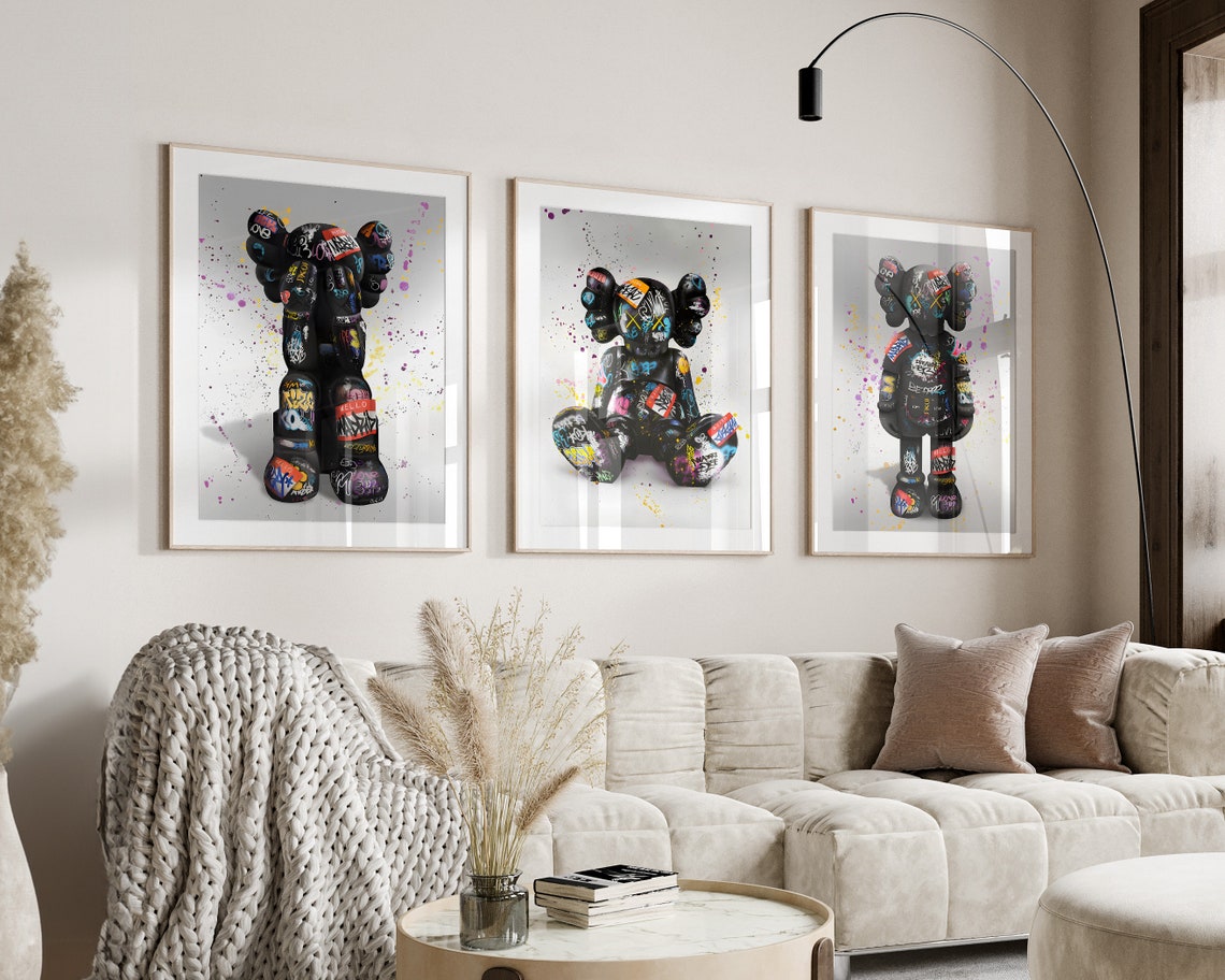 Printable Kaws Poster Set: Graffiti Hypebeast Figure Wall Art (digital ...
