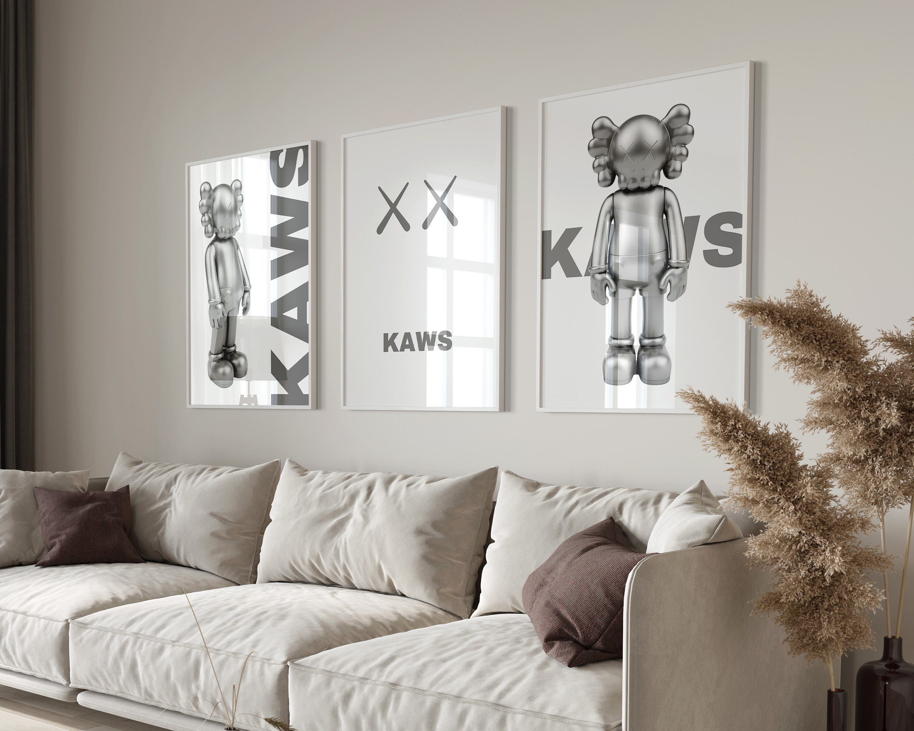 KAWS Poster Set of 3, Printables Minimalist Hypebeast Kaws Figure ...