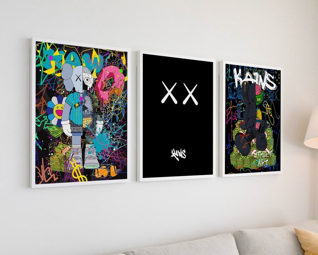 KAWS Poster Set of 3, Printables Minimalist Hypebeast Kaws Figure ...