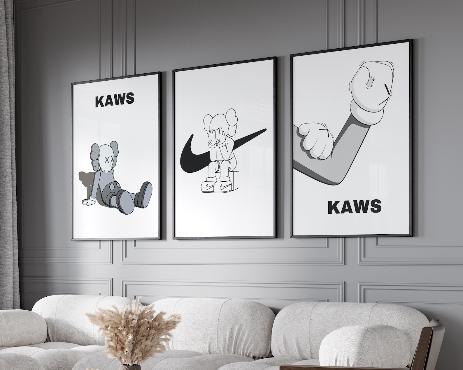 KAWS Poster Set of 3, Printables Minimalist Hypebeast Kaws Figure ...