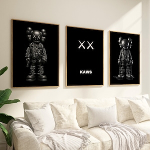 Printable Kaws Poster Set: Black Rock Heavy Metal Hypebeast Figure Wall ...