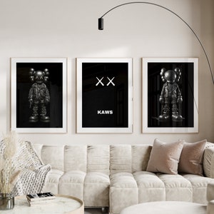Printable Kaws Poster Set: Black Rock Heavy Metal Hypebeast Figure Wall ...