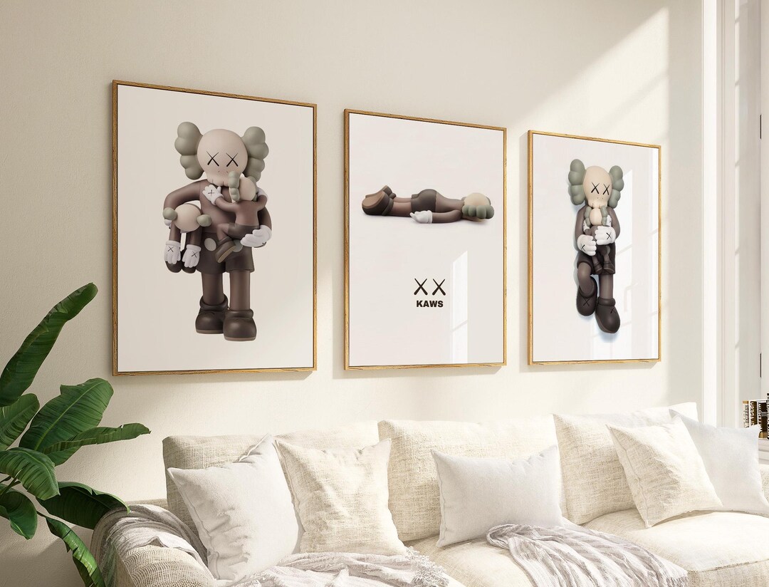 Kaws Poster, Kaws Print, Kaws Wall Art, Kaws Poster Set of 3, Kaws Art ...