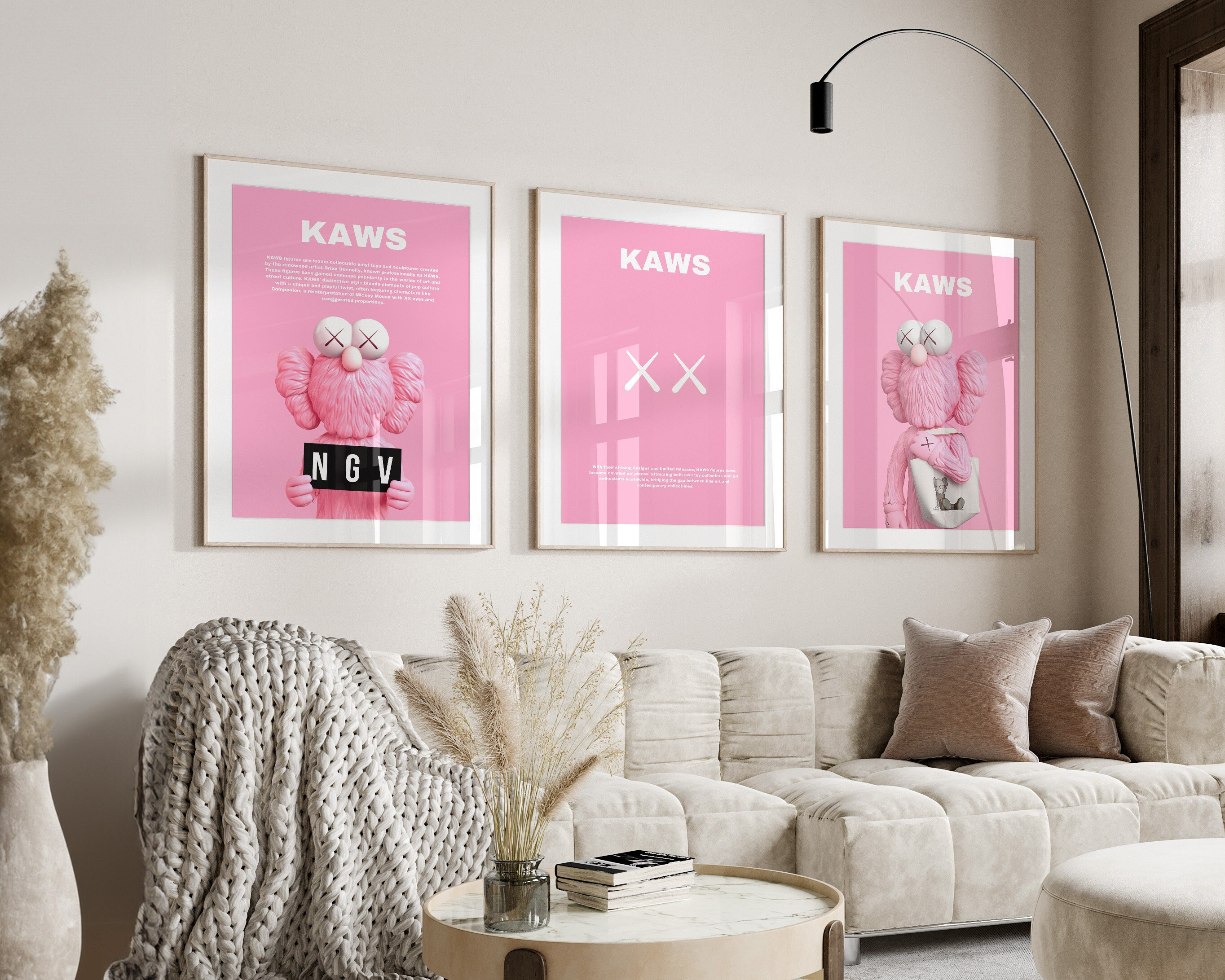KAWS Poster Set of 3, Printables Minimalist Hypebeast Kaws Figure ...