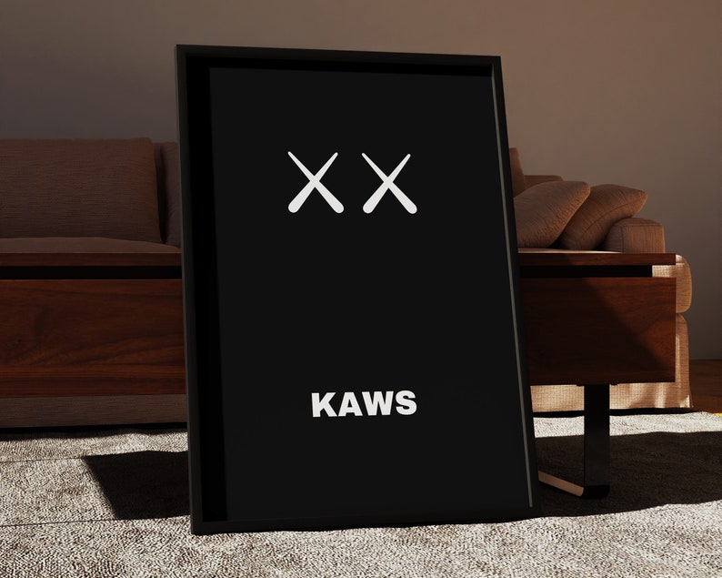Printable Kaws Poster Set: Black Rock Heavy Metal Hypebeast Figure Wall ...