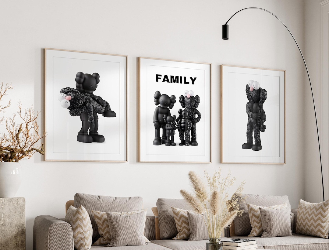 Kaws Poster, Kaws Print, Kaws Wall Art, Kaws Poster Set of 3, Kaws Art ...