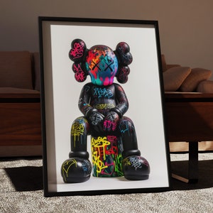 Kaws Poster, Set of 3 Graffiti Kaws Prints, Hypebeast Graffiti Kaws ...