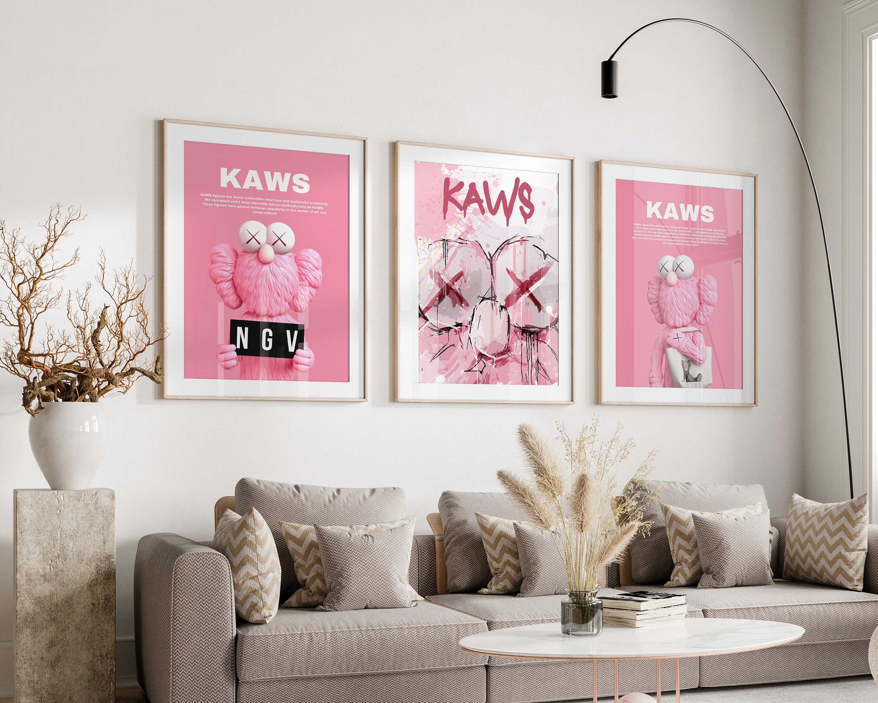 KAWS Poster Set of 3, Printables Minimalist Hypebeast Kaws Figure ...