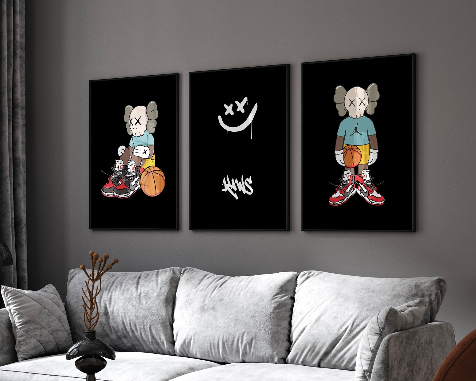 KAWS Poster Set of 3, Printables Minimalist Hypebeast Kaws Figure ...