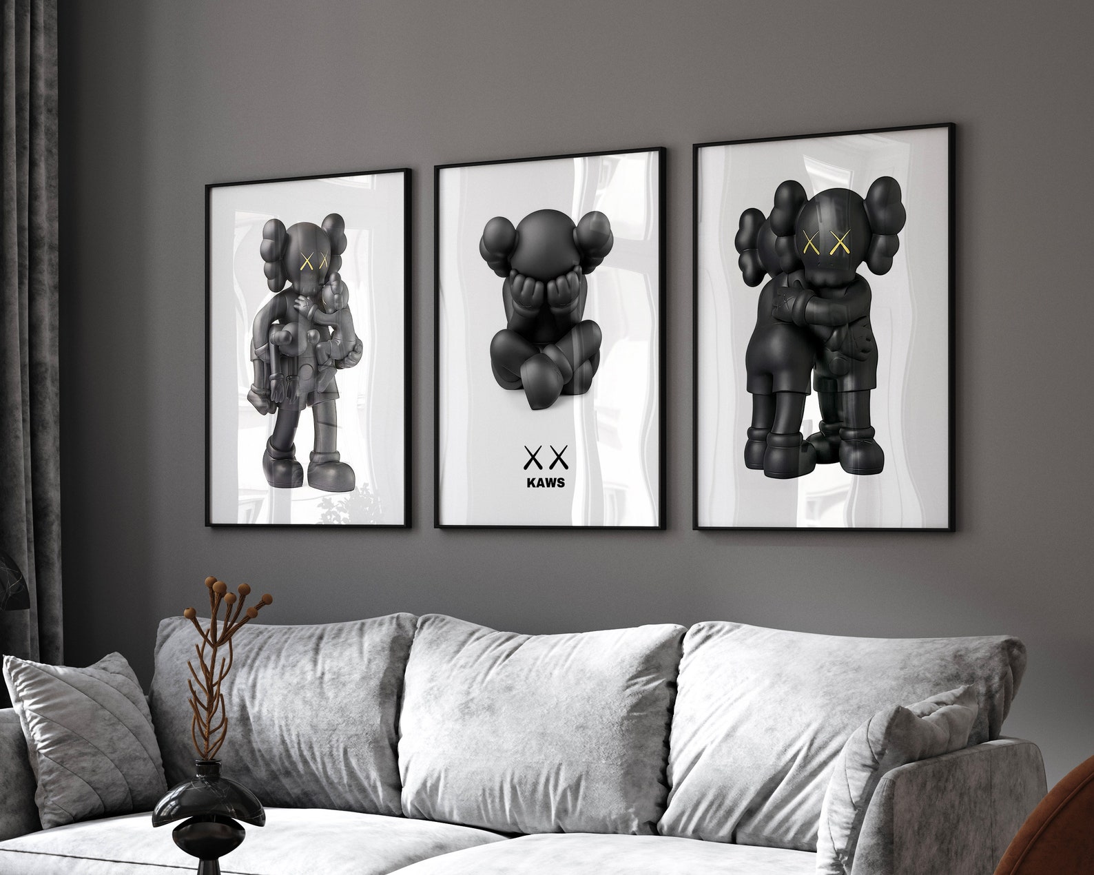 KAWS Poster Set of 3, Printables Minimalist Hypebeast Kaws Figure ...