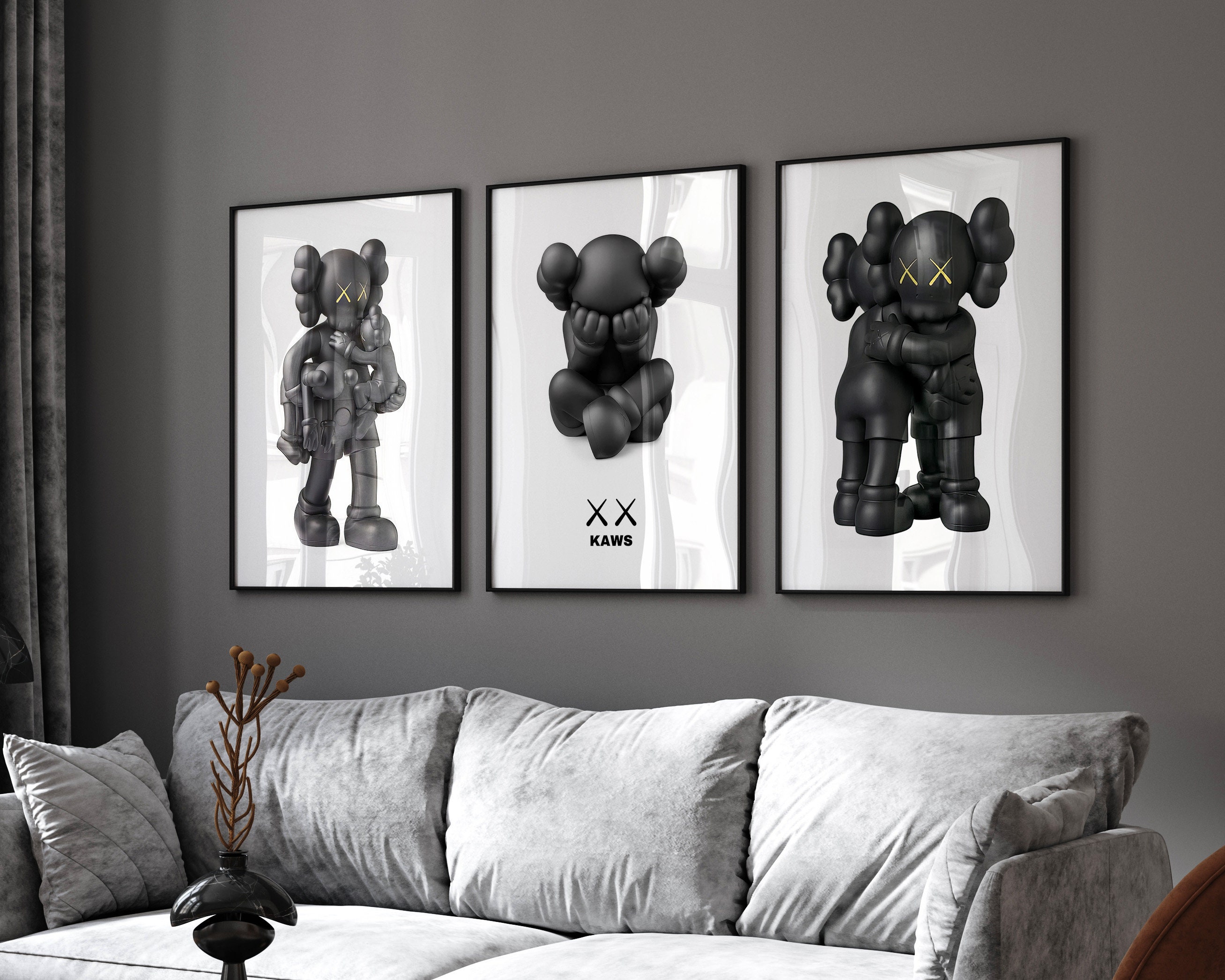 KAWS Poster Set of 3, Printables Minimalist Hypebeast Kaws Figure ...