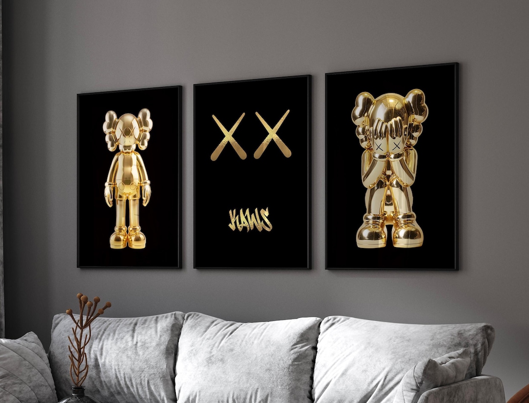 Kaws Poster, Kaws Print, Kaws Wall Art Kaws Poster Set of 3, Kaws Art ...
