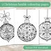5 Printable Christmas Bauble Colouring Sheets, Christmas Holiday ...