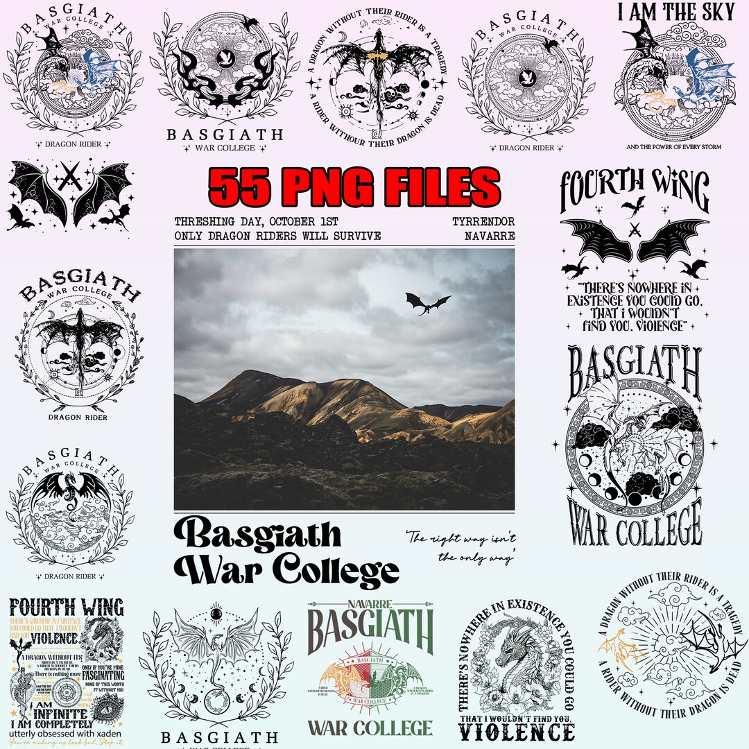 Fourth Wing Png Bundle, Basgiath War College Png, Rebecca Yarros Png ...