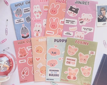 SKZOO Sticker Sheets k-pop Stickers, Stray Kids Stickers, Wolf Chan ...