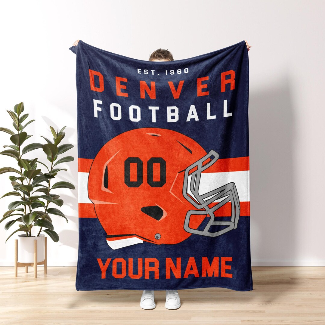 Denver Football Personalized Blanket,retro Denver Football Football ...