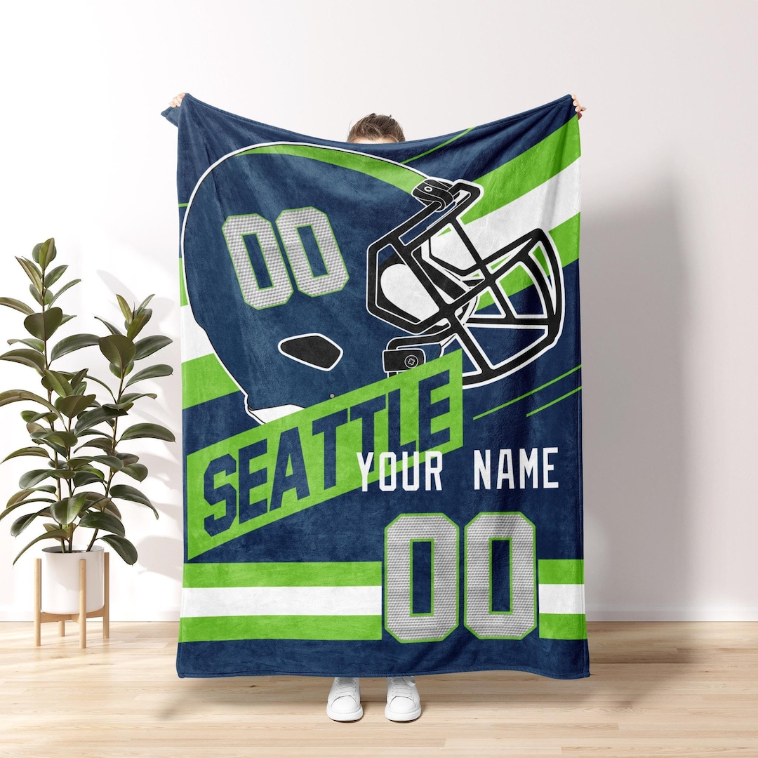 Seattle Football Vintage Personalized Blanket,seattle Seahawk Football ...