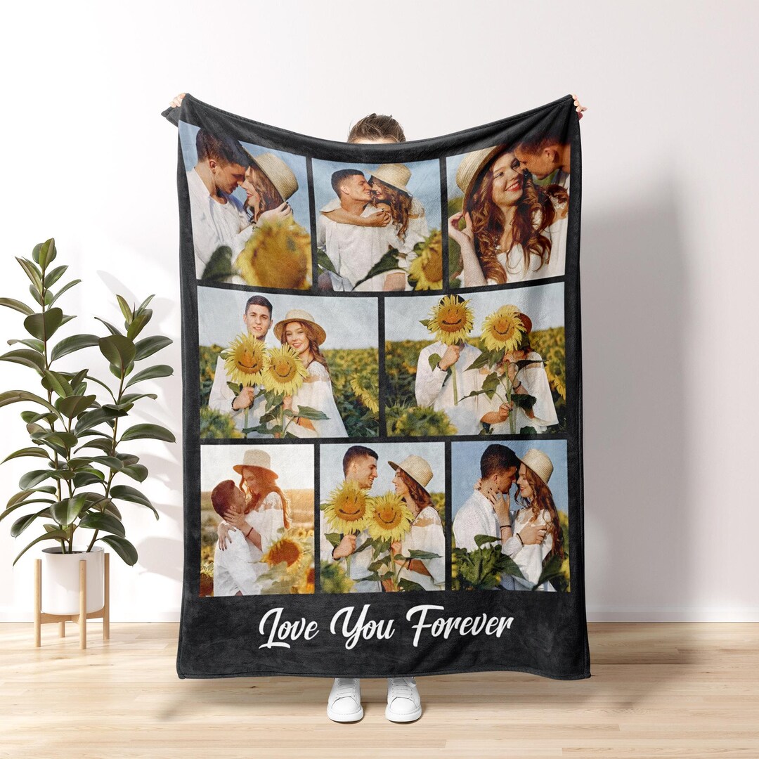 Personalized Photo Blanket, Photo Blanket With Text, Personalized Gift ...